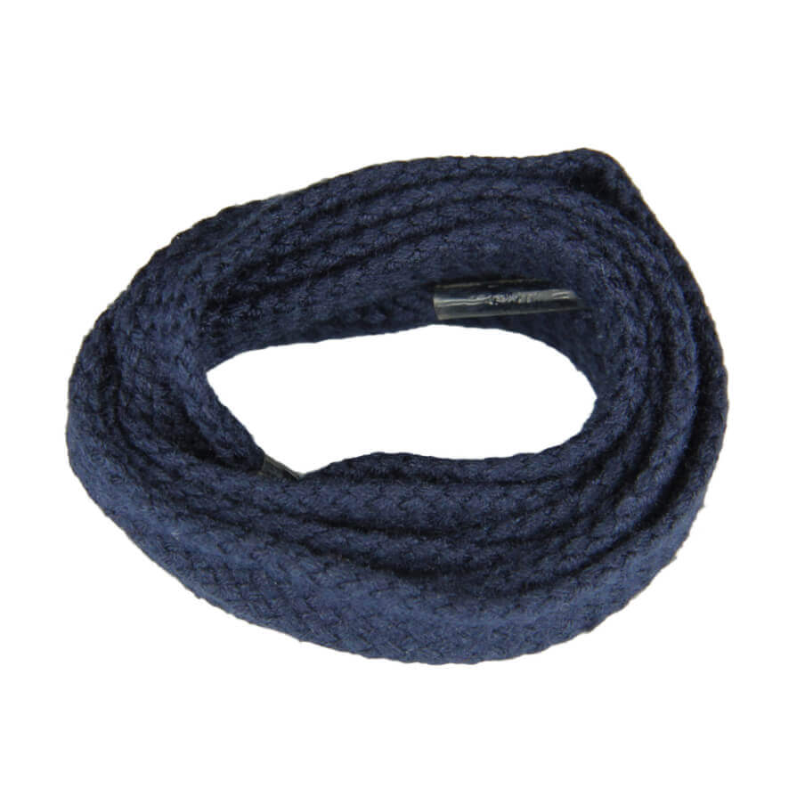 Flat Navy Blue Shoe Laces in 100% Cotton