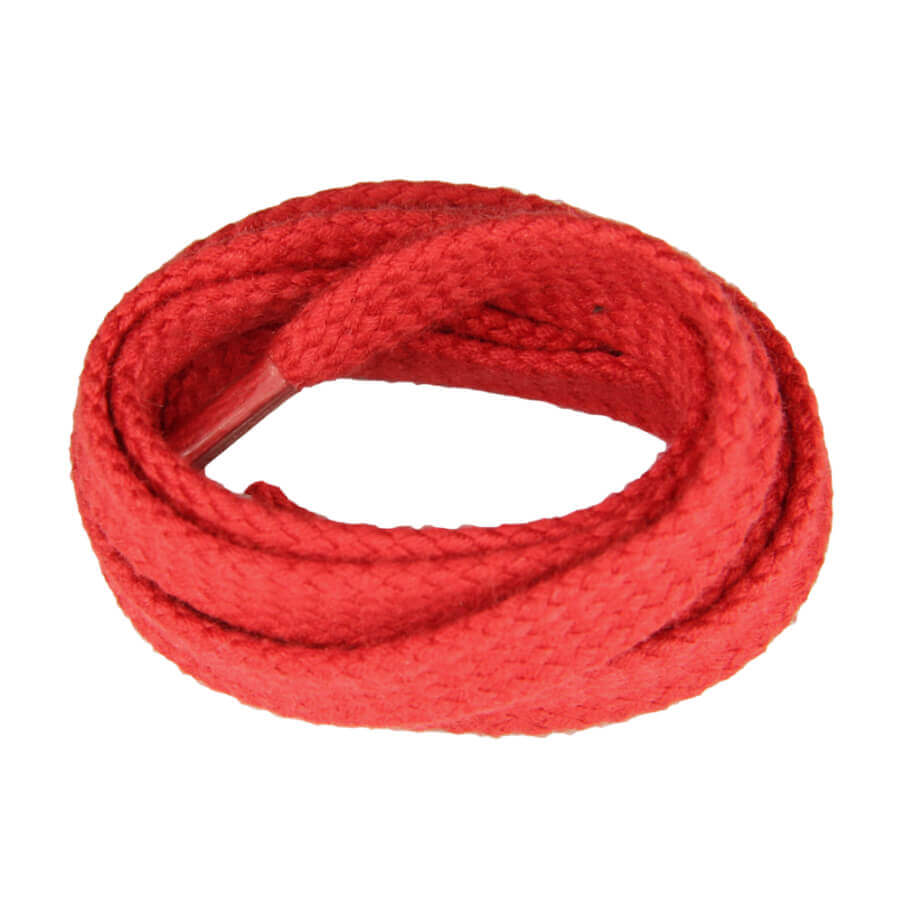 Flat Red Shoe Laces in 100% Cotton