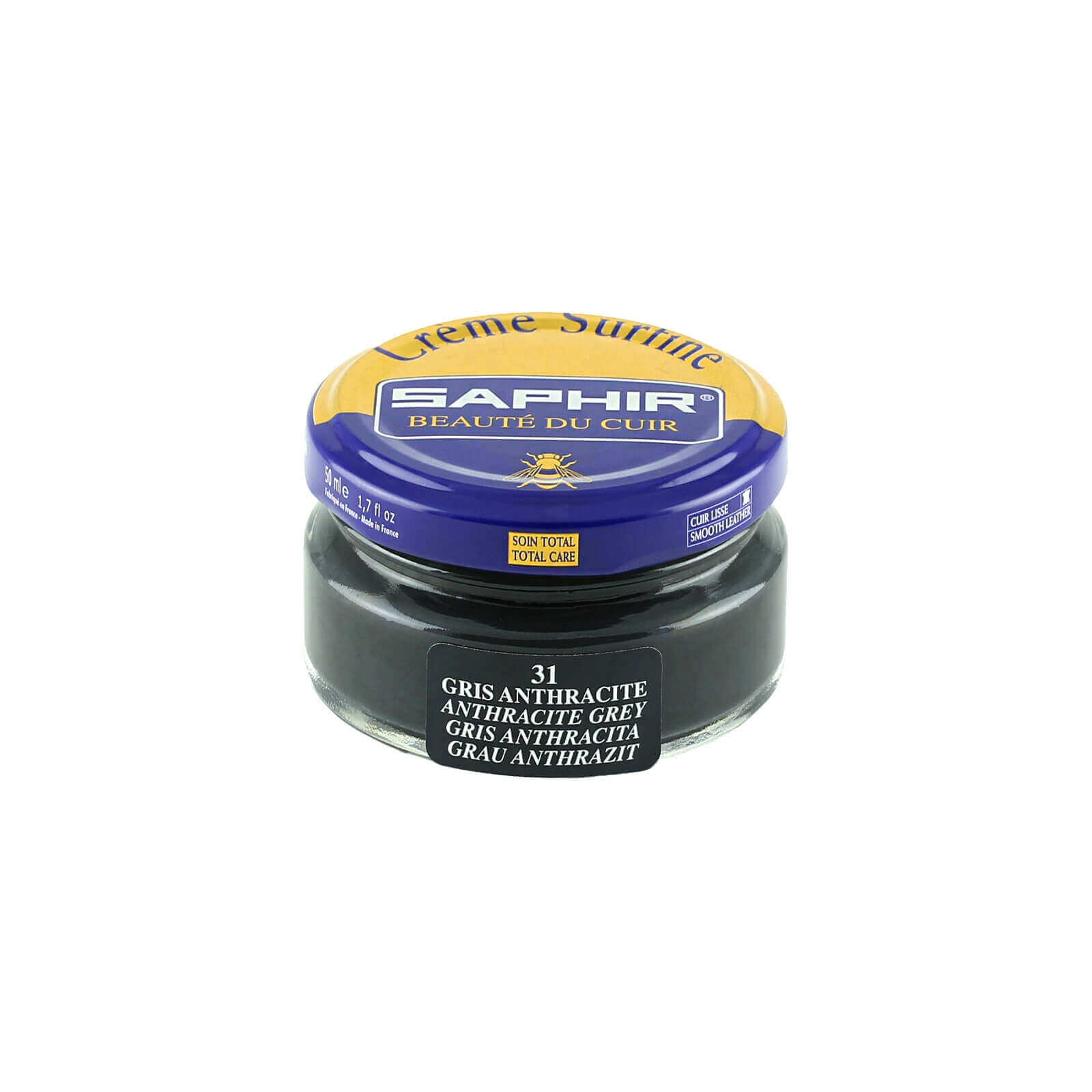 Saphir Superfine Shoe Cream for Anthracite Grey Leather Shoes