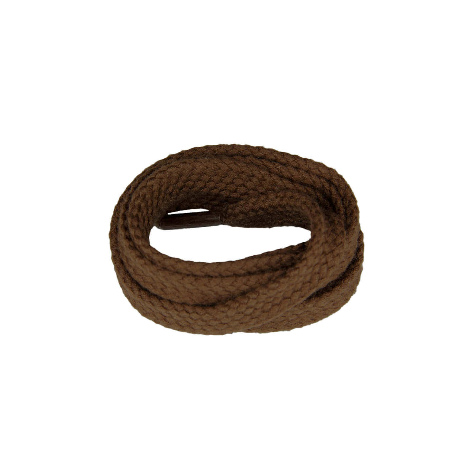 Lacets plats marrons moyen 100% coton