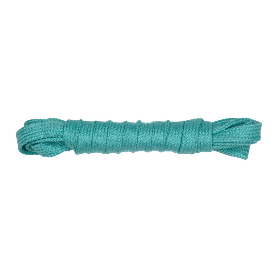 Turquoise flat laces in ultra-durable woven cotton