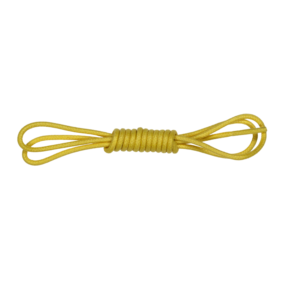 Waxed round yellow laces for men's dress shoes