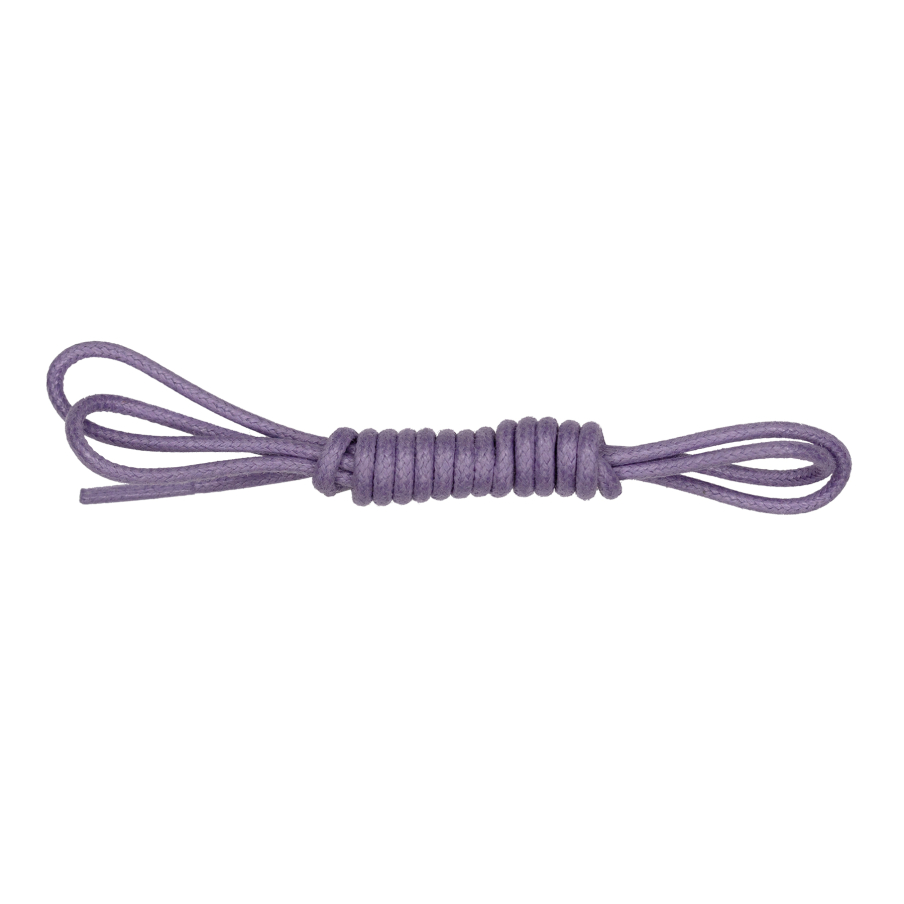 Waxed round lilac laces for men's dress shoes